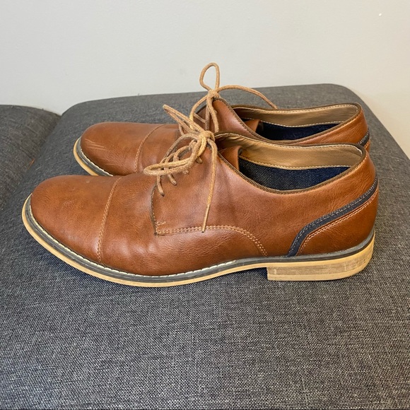 jf j.ferrar | Shoes | Mens J Ferrar Jake Brown Oxford Denim Accent Sz 9 ...